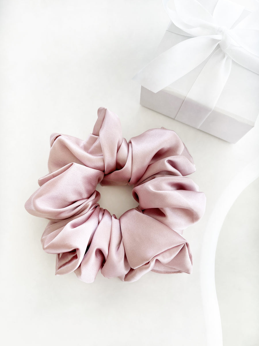 *Stella* The Luxe Satin Scrunchie - Blush Pink – Charley Melbourne